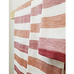 IPPINKA Senshu Japanese Towel, Ultra Soft, Quick-Drying, Two-Tone Stripes, Red (Wash/Face Towel)