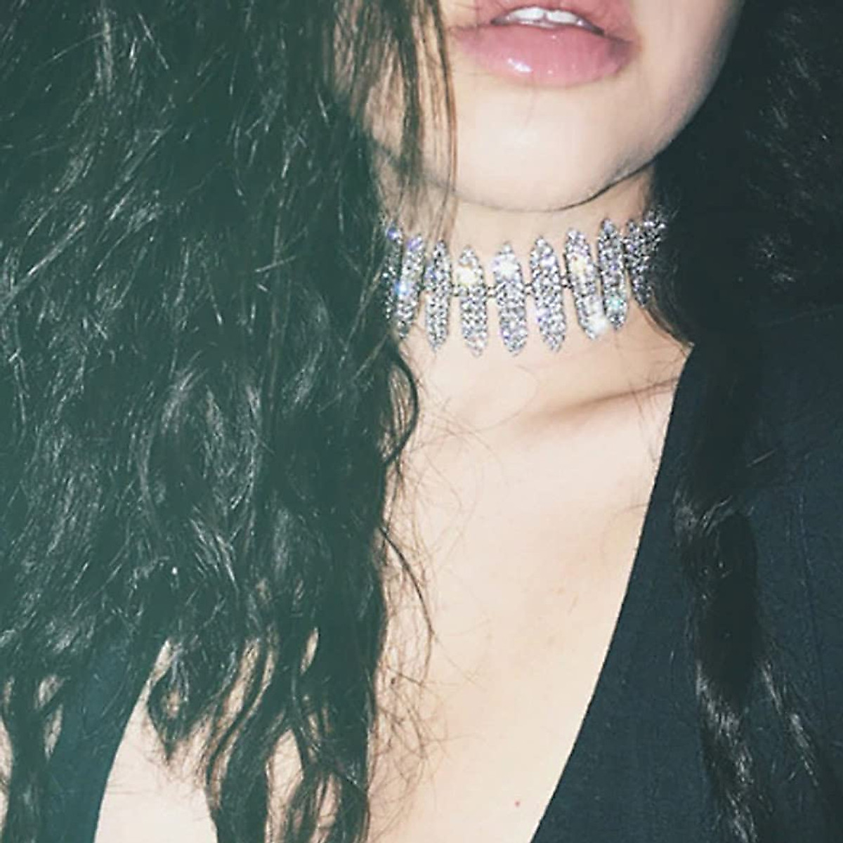 JAKAWIN Bride Rhinestone Jewelry Set Wedding Necklace Earrings Sets Silver Crystal Prom Necklaces Chain for Women NK267 (Silver)