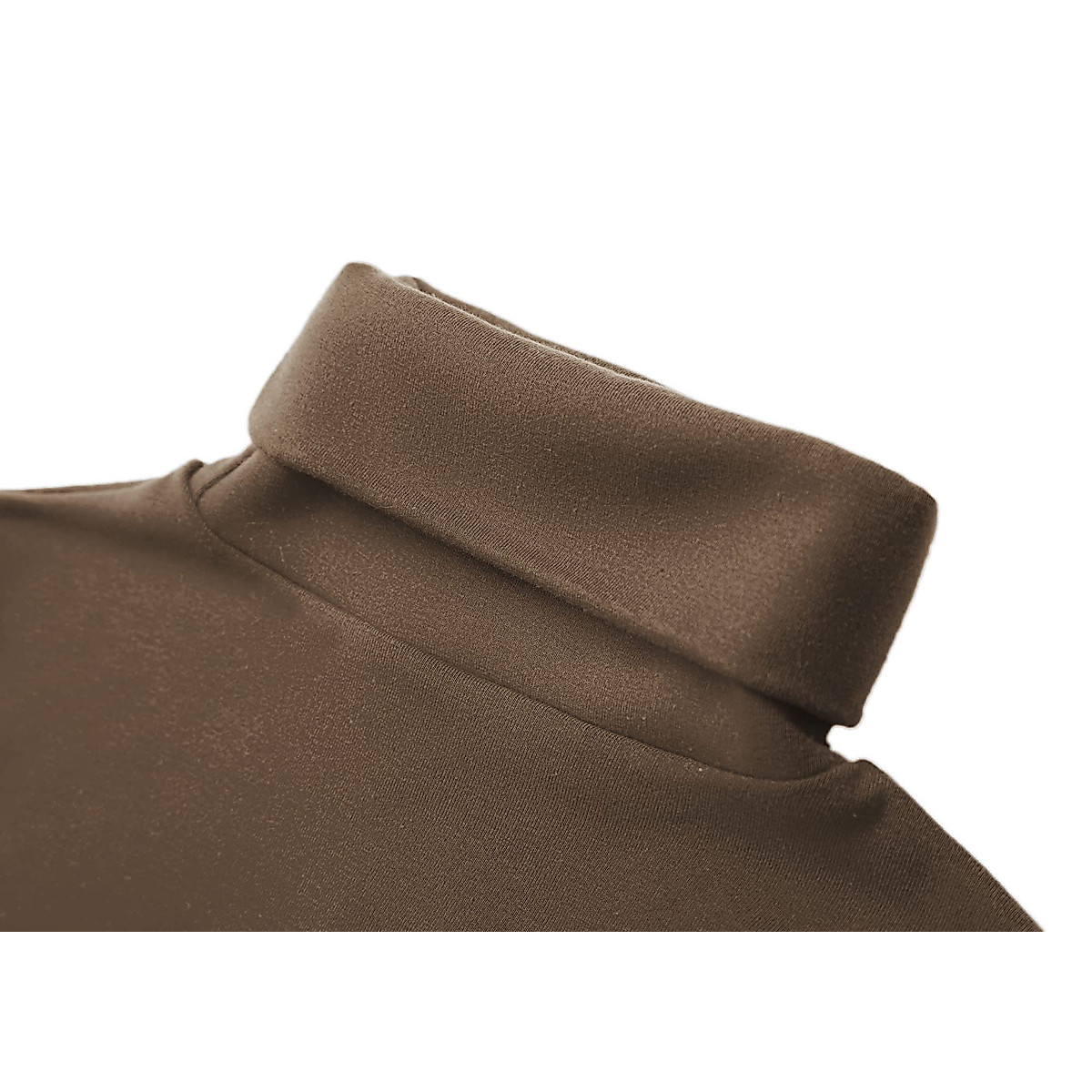 Urban CoCo Women's Turtleneck Slim Fitted Long Sleeve Sweatshirt Active Base Layer Tops Shirts (XL, Coffee)