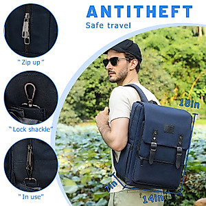 HFSX Anti Theft Laptop Backpack Men Women Business Travel Computer Backpack College Bookbag Stylish Water Resistant Vintage Backpack with USB Port Fits 15.6 Inch Laptop Blue