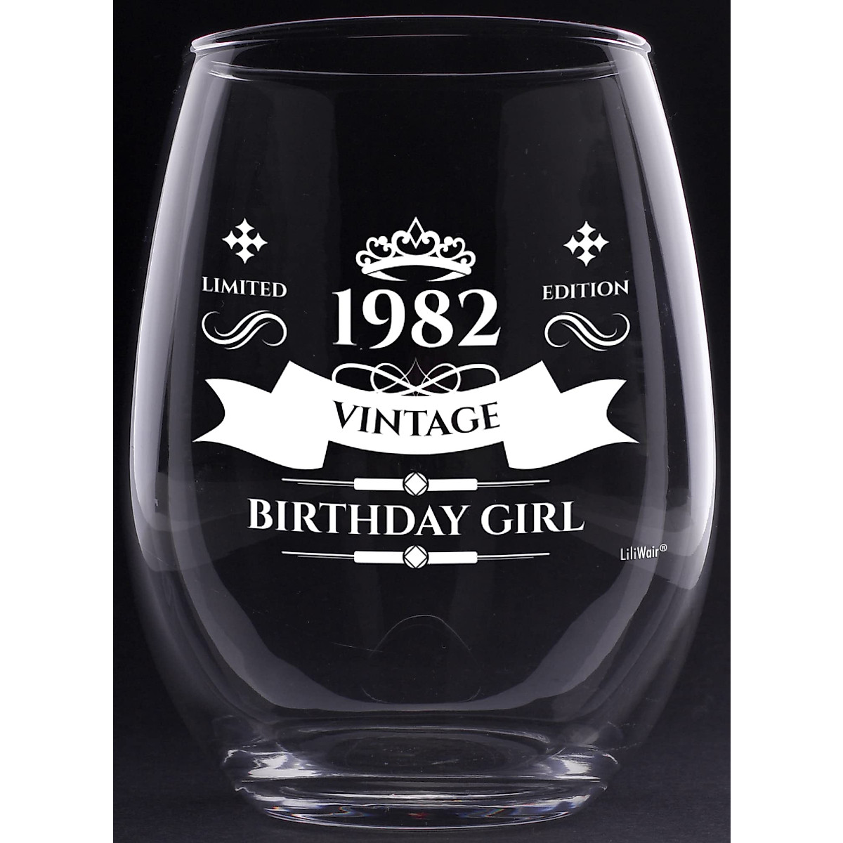 42nd Birthday Gifts for Women 1982 - Wine Glass, Best Friend Birthday Gifts for Woman Happy Birthday Gift for Women Turning 42 Years Old, 42nd Birthday Gift Ideas for Woman, Funny Birthday Presents