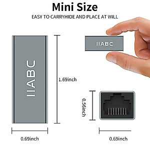 RJ45 Coupler, IIABC Ethernet Coupler 3 Pack, in Line Coupler for Cat7/Cat6/Cat5e/Cat5 Ethernet Cable Extender Adapter Female to Female