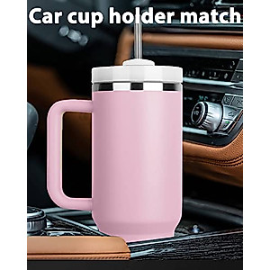 METRICCHIMP 40 oz Tumbler With Handle and Straw Lid Insulated Reusable Stainless Steel Water Bottle Travel Mug Iced Coffee Cup Travel Mug for Hot and Cold Beverages