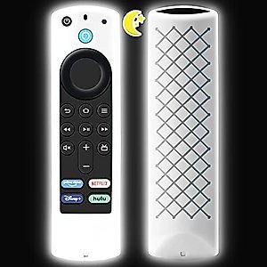 Universal Firestick Remote Cover Glow in The Dark - TV Stick 4k Remote Cover 2nd/3rd Gen, Firestick Remote Case Anti Slip Silicone Sleeve (White)