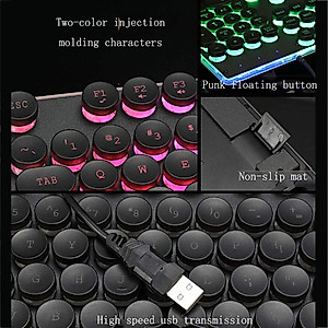 Computer Keyboard-Wired Keyboard Punk Gaming Keyboard Mechanical Keyboard Can Be Illuminated-104 Keys YANG1MN (Color : Orange)