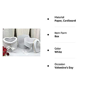 [USA-SALES] Premium Quality Heart Shaped Flower Box, Floral Gift Box, with Lids, Size 9x8x6.5, for Luxury Style Flower Arrangements, Ships From USA (White)