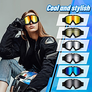 6 Pair Dirt Bike Motorcycle Goggles ATV Goggles Motocross Eyewear Dustproof Windproof Racing Goggles Riding Anti Scratch Glasses Powersports Mountain Biking Goggles Ski Goggles for Men Women