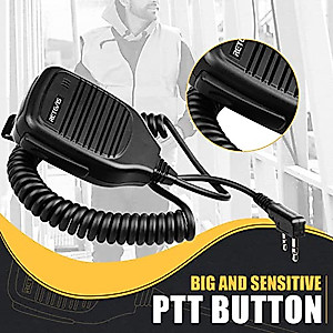 Retevis Shoulder Speaker Mic 2 Pin Walkie Talkie Speaker Microphone Compatible with Retevis H-777 RT21 RT22 RT68 RT86 RT85 RT22S RT19 RT17 Baofeng UV-5R UV-82 888S Arcshell AR-5 2 Way Radio(1 Pack)