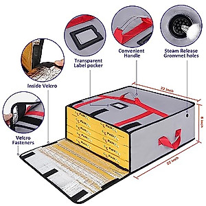 Pizza Delivery Bag,Large Pizza Carrier Insulated Hot Food Bags for Delivery,Thermal Food Delivery Bag, Reusable Warmer Pizza Box,Pizza Bags for Delivery,Large Size 22 * 22 * 8.6 inches,Grey