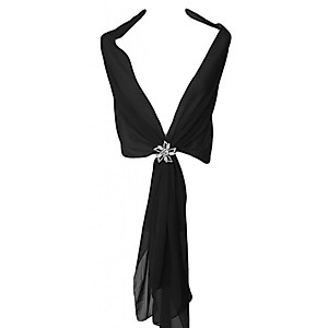 Alivila.Y Fashion Womens Chiffon Scarf Wrap Bridal Wedding Scarves Shawl for Bridesmaid-Black Chiffon