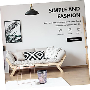 VILLCASE Garbage Can Trash Can Bedroom Wastebasket Trash Container Vintage Trash Can Rustic Trash Can Stainless Steel Trash Can Bathroom Trashcan Pp Purple Basketball Office Round