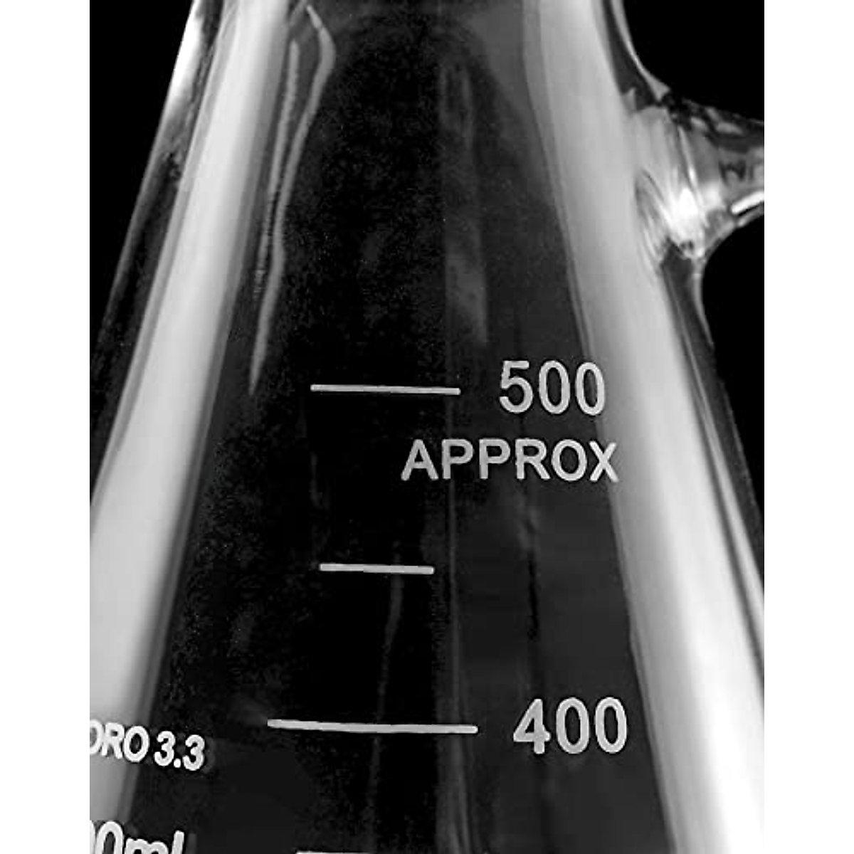 QWORK Filtering Flask with Upper Tubulation, 500ml Heavy Duty Borosilicate Glass Conical Shape Filtering Flask Narrow Mouth and Top Finish with Integral Side Arm, Single
