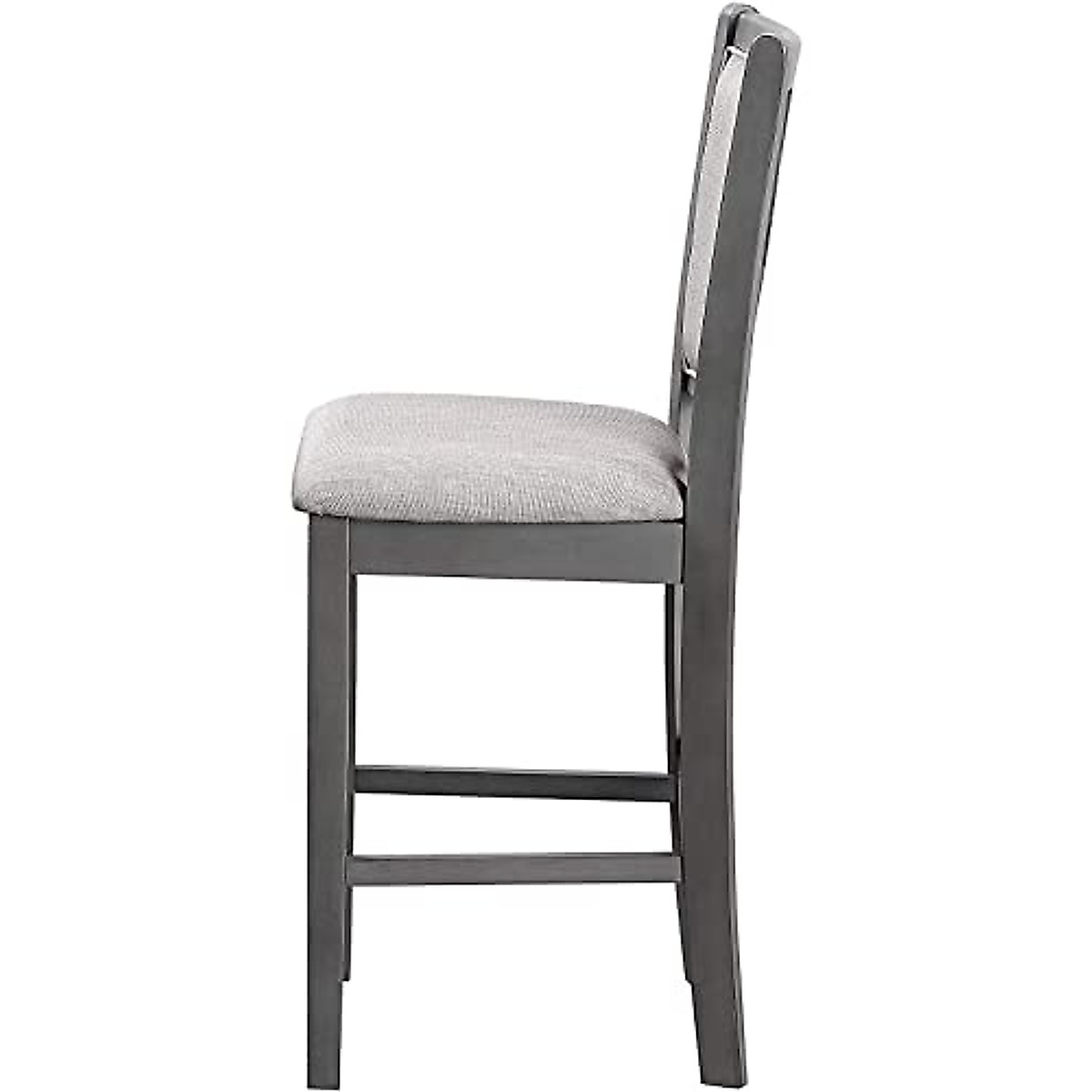 New Classic Furniture Amy Kitchen Counter Island Dining Table for 4 with Storage Shelf & USB Chargers, Contemporary Gray