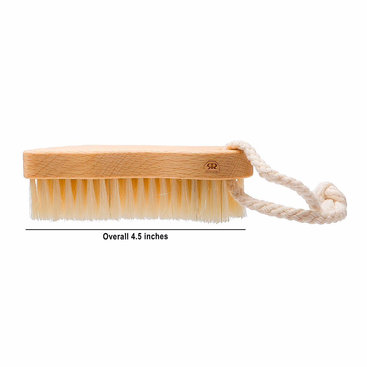Redecker Children's Foot Brush, Natural Pig Bristle and Oiled Beechwood with Cotton Hanging Loop, Fun Foot-shaped Design, Made in Germany