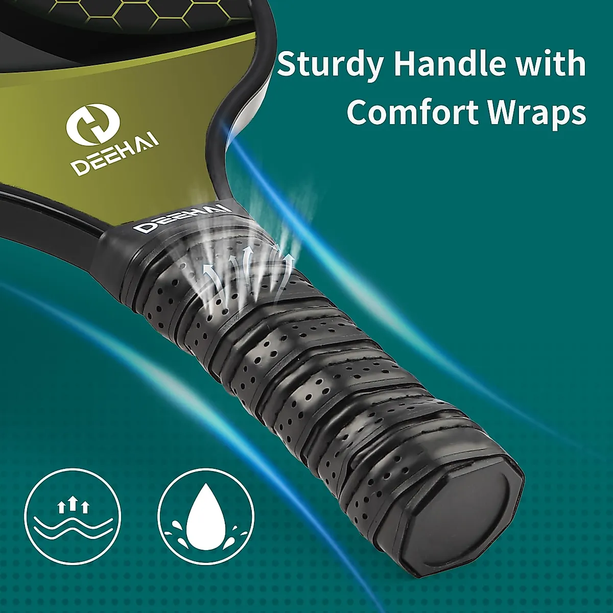 DeeHai Pickleball Paddles 4 Pack- Premium Rackets Fiber Face & Polymer Honeycomb Core Pickleball Set Includes Pickleball Paddles + Pickleball Balls + 1 Bag