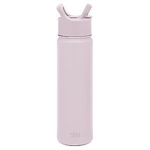 Simple Modern Water Bottle with Straw Lid Vacuum Insulated Stainless Steel Metal Thermos Bottles | Reusable Leak Proof BPA-Free Flask for Gym, Travel, Sports | Summit Collection | 22oz, Pale Orchid