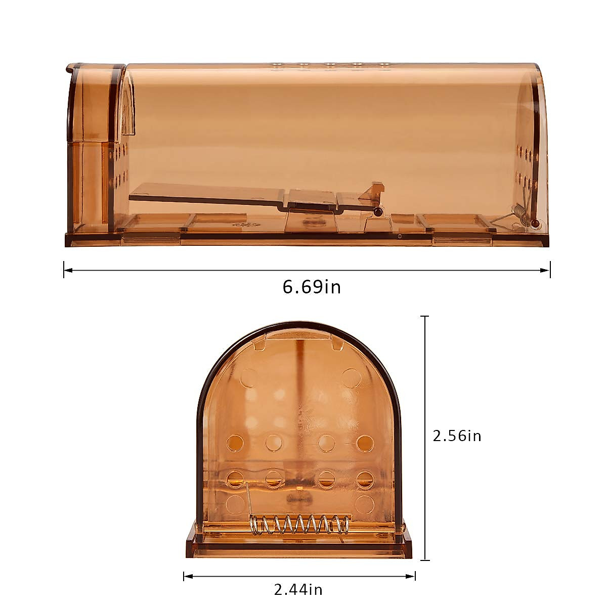 Humane Mouse Traps Indoor for Home - Mouse Trap Easy to Set, Reusable and Effective No Kill Mouse Traps,Catch and Release Mouse Traps,Safe for Family and Pet Indoor/Outdoor-2 Pack,Brown
