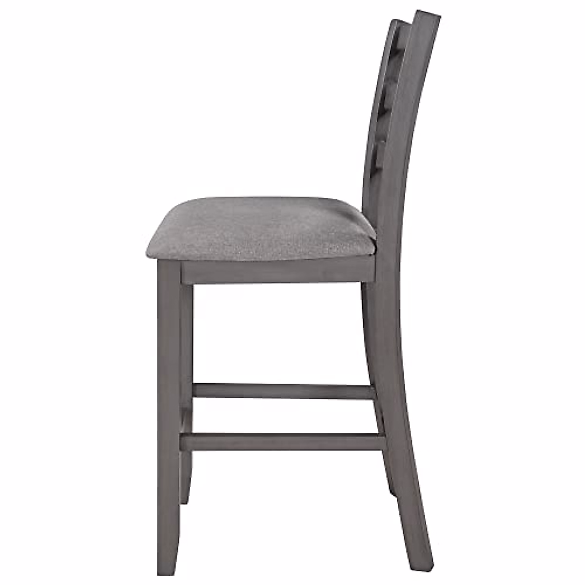 FANYE 5-Piece Counter Height Kitchen & Dining Room Dinette Furniture Sets Include Wooden Square Table with Bottom Storage Shelves and 4 Upholstered Back Chairs for 4 Persons Family Meal,Gray, Grey