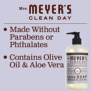 MRS. MEYER'S CLEAN DAY Hand Soap Refill, Made with Essential Oils, Biodegradable Formula, Lavender, 33 Fl. Oz - Pack Of 2
