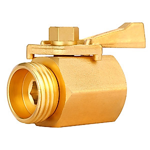 Sanpaint Super Heavy Duty 3/4" Brass Shut Off Valve Garden Hose Shut Off Valve Garden Hose Connector