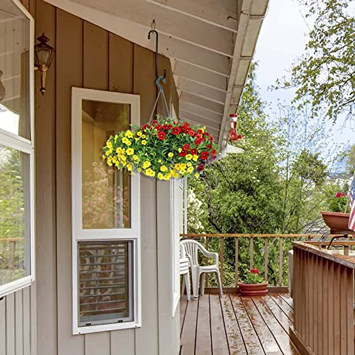 Dreecy 10 inch Extra Large S Hooks Heavy Duty Black Long S Hooks for Hanging Plants Extension Hooks for Garden,Kitchenware,Pergola,Patio,Flower Basket,Indoor Outdoor Uses(4 Pack)