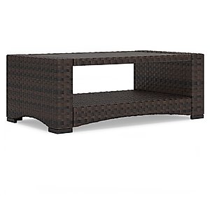 Signature Design by Ashley Windglow Outdoor Coffee Table, 44" W x 25" D x 17" H, Dark Brown