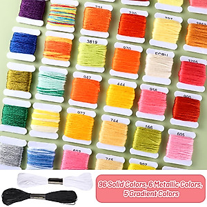 Needbrock 1060 Pcs String Bracelet Kit, Friendship Bracelets String Making Kit Including 110 Colors Embroidery Floss, 900 Beads and 50 Cross-Stitch Tool, String Kit for Friendship Bracelet Making