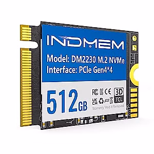 INDMEM M.2 2230 SSD, 512GB 2230 NVMe SSD PCle Gen 4.0x4 Internal Solid State Drive, 3D TLC NAND,Compatible with Surface Pro X Steam Deck GPD Laptop Ultrabook Tablet