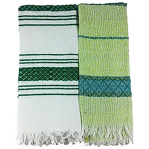 Handwoven Basket & Tortilla Cloths by Jacq & Jürgen - 2 Pack Natural Medium and Large Floral Bundle – 100% Palm Mexican Art