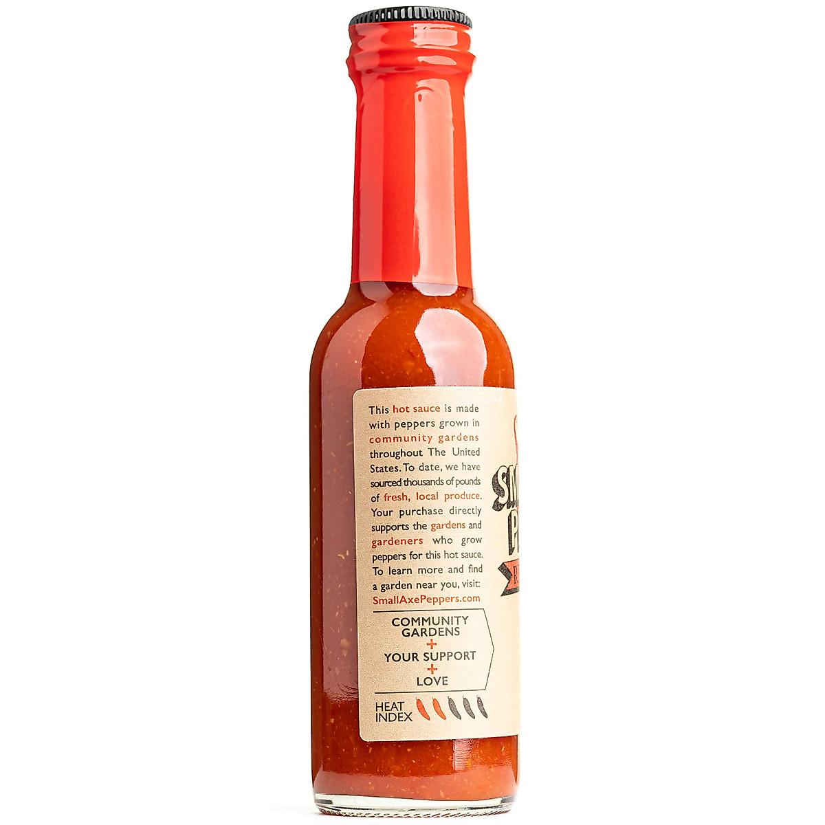 Small Axe Peppers Red Serrano Hot Sauce, 5 oz - All Natural, Kosher, non-GMO, Community Garden Grown Ghost Pepper Gourmet Hot Sauce, Featured on HOT ONES!