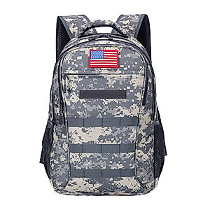 outdoor plus Camo Backpack,Military Teen Boys Backpacks for School, Army Bookbag with USB Charging Port,40L (a-BLACK CAMO-40L)