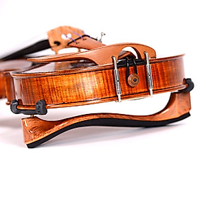 Fiddlerman Light Carbon Fiber Violin Shoulder Rest 4/4 Foam Padding For Comfort With Slight Height Adjustable Feet (Wood Look)