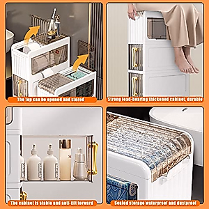2/3/4 Drawer Home Organization Storage Container Tower, Slim Storage Cart, Small Bathroom Storage Cabinet for Small Spaces,Over The Slim Toilet Paper Storage Cabinet for Skinny Bathroom Storage