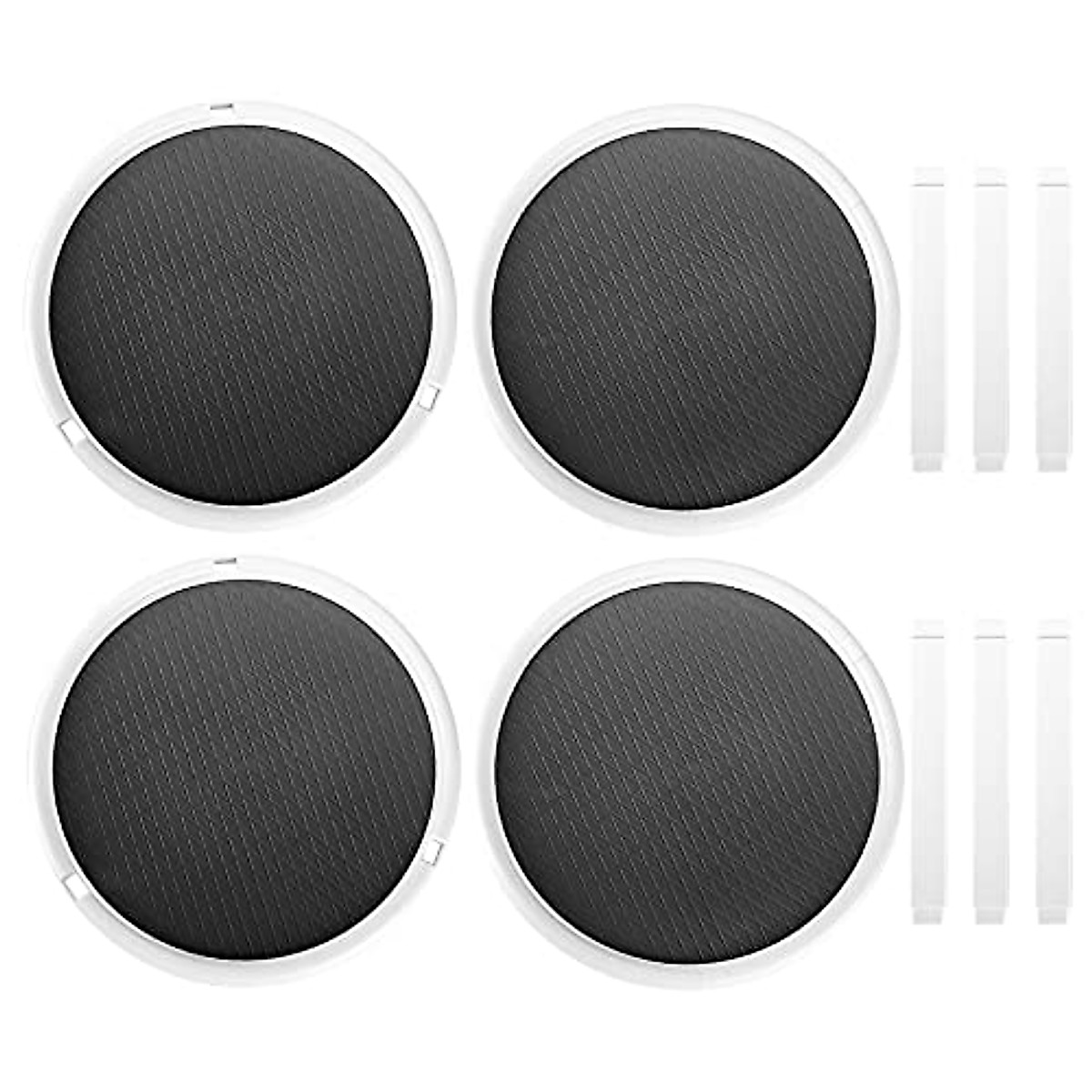 Yesland 2 Pcs 2-Tier Lazy Susan Turntable, 12 Inches Non-Skid Tiered Rotating Kitchen Spice Organizer for Cabinets Pantry Bathroom Countertop Refrigerator(Gray and White)