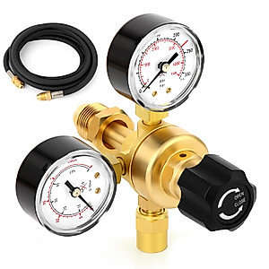 MEANLIN MEASURE Argon CO2 Regulators Gauges Gas Welding Regulator CGA580 Fitting With Miller Lincoln Mig Tig Weld With 60 Inch Hose 0-4500PSI / 0-10BAR