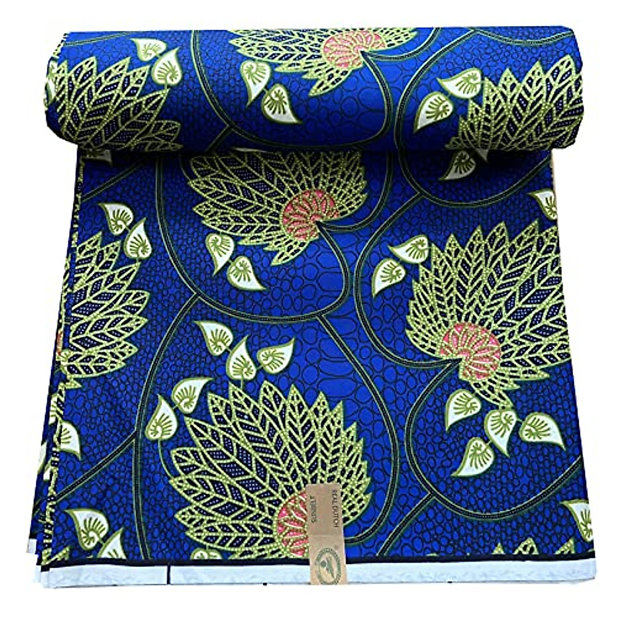 ADWAXDA African Fabric by The Yard 6 Yards,Polyester African Material,African Print Fabric Wax Kente Cloth Fabric,African American Dutch Pattern Fabric for Women Men (FP124)