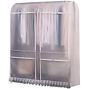 Cover for Clothes Stand - Dust Protection Clothes Cover Clothes Rack Storage Bag Clothes Rail Screen Protective Cover with Zip (Transparent,120 * 150 * 50cm)