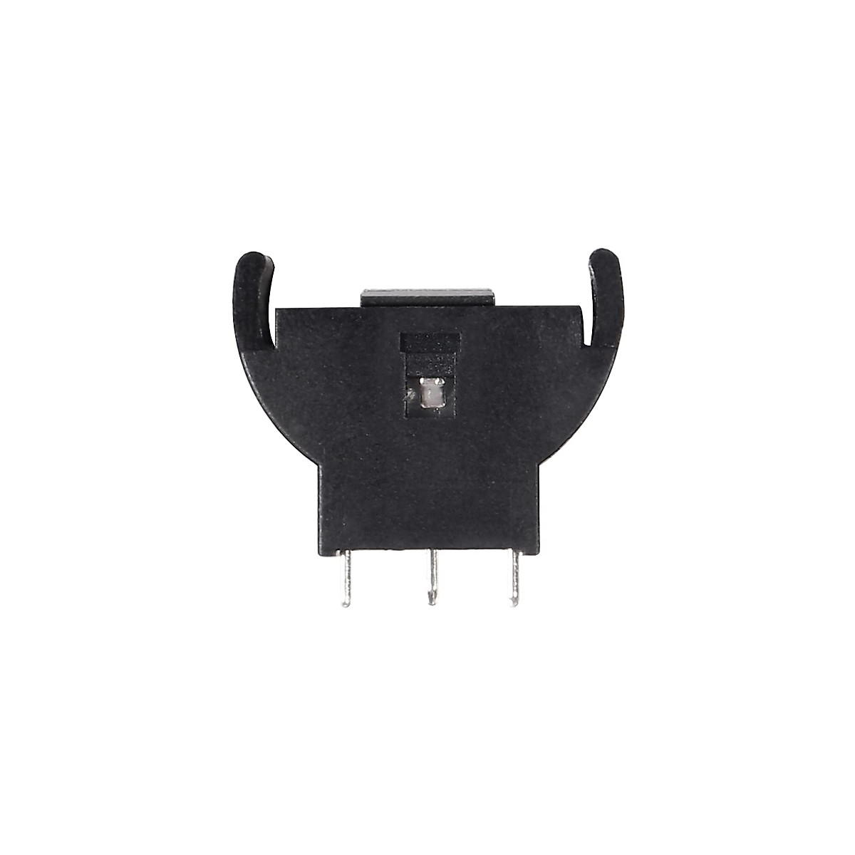 AEDIKO 50pcs CR2032 Vertical Button Cell Battery Sockets 3 Pin Holder Case Plastic Shell Type Black