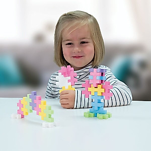 PLUS PLUS Big - Open Play Set - 90 Piece - Pastel Color Mix, Construction Building Stem/Steam Toy, Interlocking Large Puzzle Blocks for Toddlers and Preschool