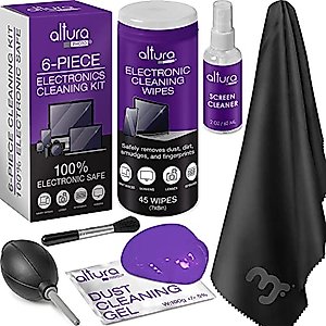 Computer & Screen Cleaning Kit - Great for Laptops & Tablets - 6-Piece Cleaning Kit for All Electronic Devices, Keyboards & Screens from Altura