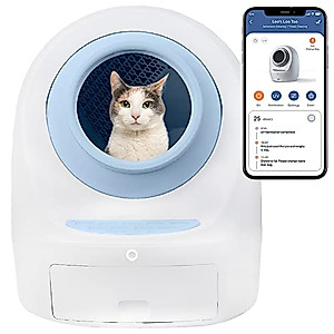 Smarty Pear Leo's Loo Too No Mess Automatic Self-Cleaning Cat Litter Box Includes Charcoal Filter, Built-in Scale, Smart Home App with Voice Control