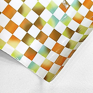 6 Pcs 8x12 inch Printed Faux Leather Sheets, Colorful Plaid Pattern Synthetic Crafts Fabric for Hair Bows Earrings Making Crafts Projects (Mirror)