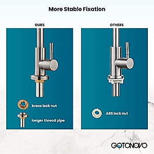 304 Stainless Steel Cold Water Kitchen Faucet Commercial Tap 90 Degree Bar Faucet Single Lever Brushed Nickel Modern Saving Water