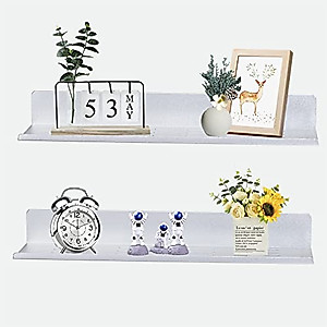 MRPAPA Floating Shelves Set of 2 - Alloy Shelf 16 inch Wall Shelves Wall Mount Rustproof Wall Shelf for Living Room Bedroom Kitchen Bathroom Farmhouse…