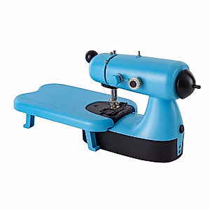 Mini Sewing Machine for Beginners Adults Kids Portable Sewing Machine with Extension Table, LED Light, Foot Pedal for Household Travel (Blue)