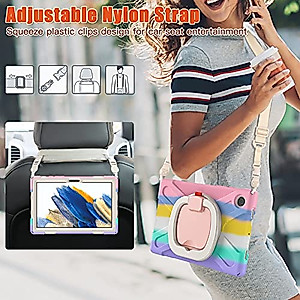 Tablet Case Cover Compatible with Samsung Galaxy Tab A8 10.5 inch 2021 (SM-X200/X205) Shockproof Kids Case,[Kickstand] [Shoulder Strap] 360 Degree Rotating Handle Stand Bracket Heavy Duty Rugged Cover