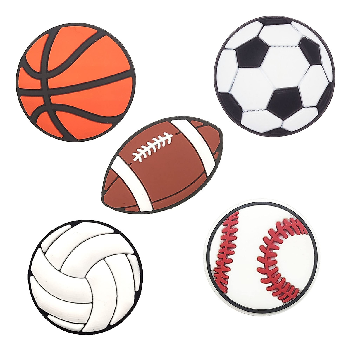 JunxinGYL 25Pcs Shoe Charms for Boys Shoe Decorations Football Basketball Baseball with Buttons for Clog Sandals Birthday Party Gift