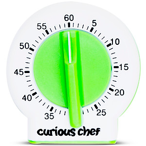 Curious Chef 60-Minute Kitchen Timer for Kids, Dishwasher Safe, Made with BPA-Free Plastic, Real Kitchen Tool