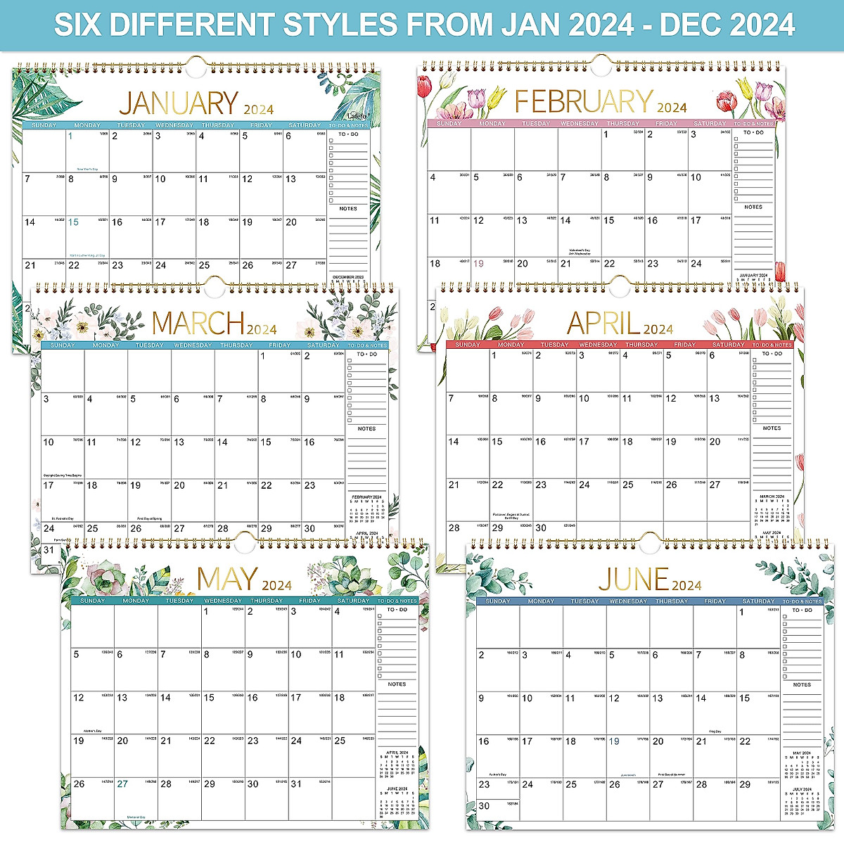 Wall Calendar 2023 - 12 Monthly Calendar 2023, Jan. 2023 - Dec. 2023, 2023 Calendar with Julian Date, 14.6" x 11.5",Twin-Wire Binding, Blank Block with Julian Dates, Perfect 2023 Wall Calendar for Organizing