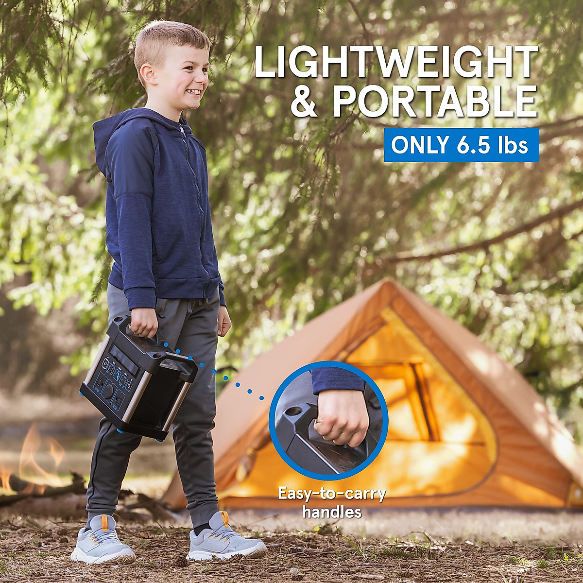 POWER RIDGE X-300 Power Station: Portable 296Wh Lithium-Ion Battery Generator with LCD Screen and Carry Handles for Charging Phones, Laptops & Other Electronics while Camping, Traveling or Road Trips